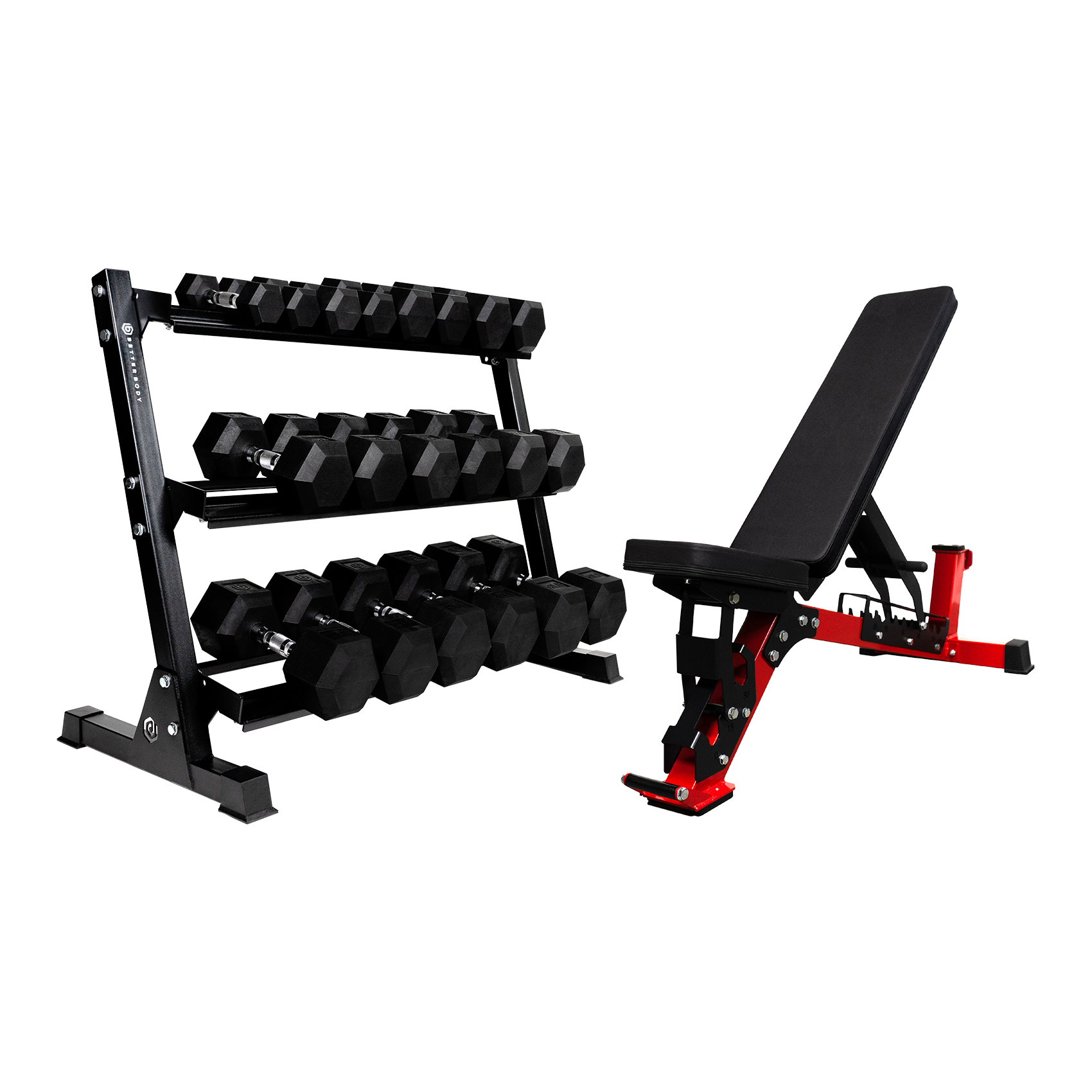 Hex Dumbbell Set (5-50lbs) & Heavy Duty Bench Bundle